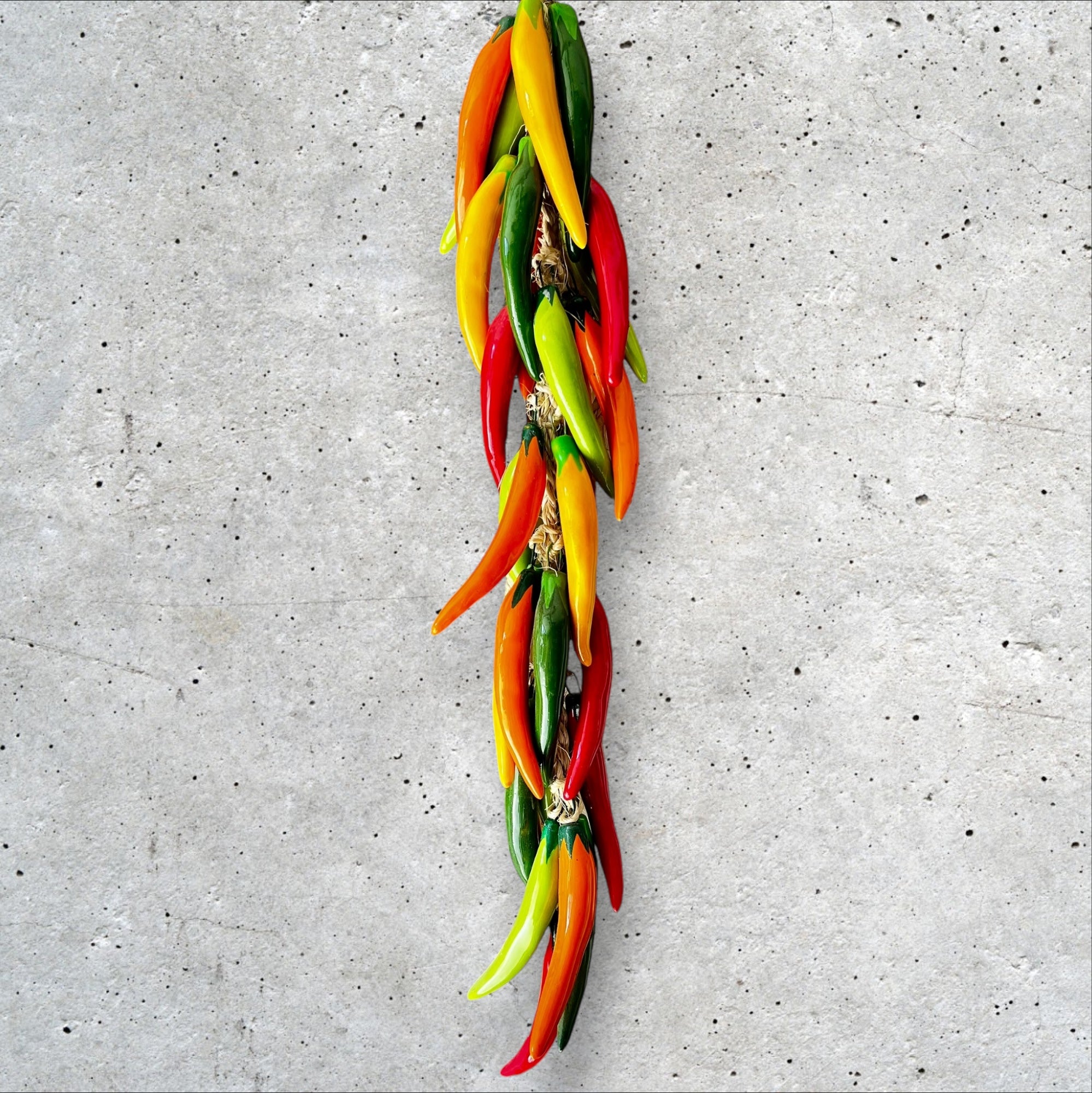 Ceramic Multi Color Chili Peppers - Hanging Mexican Chilis | MexDecor