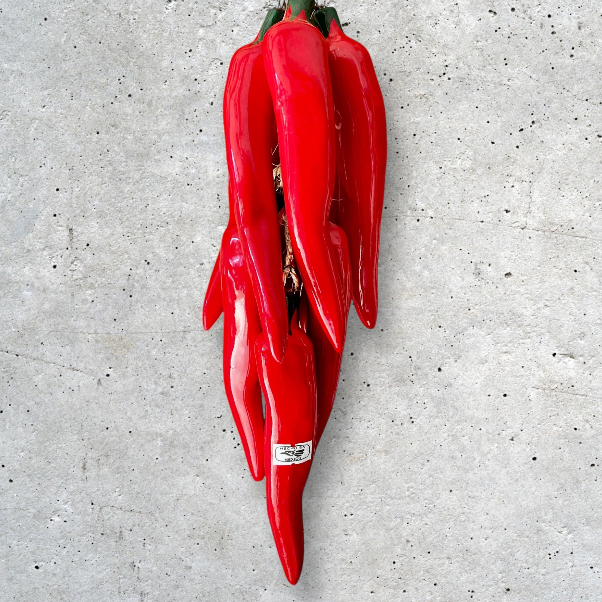 Mexican Red Color Chili Peppers - Hanging Ceramic Chilis | MexDecor