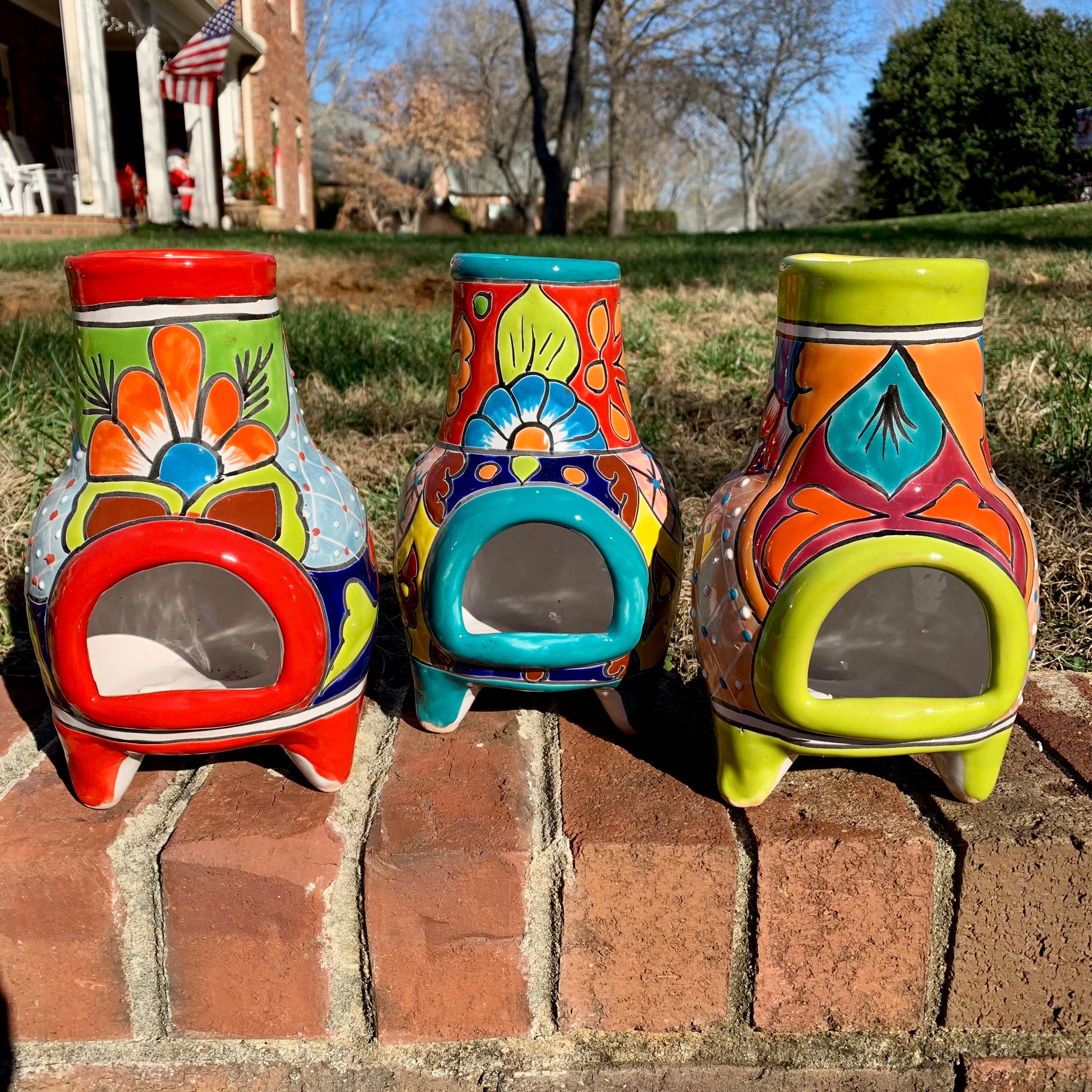 Talavera Chiminea Candle Holder | Colorful Mexican Pottery | MexDecor