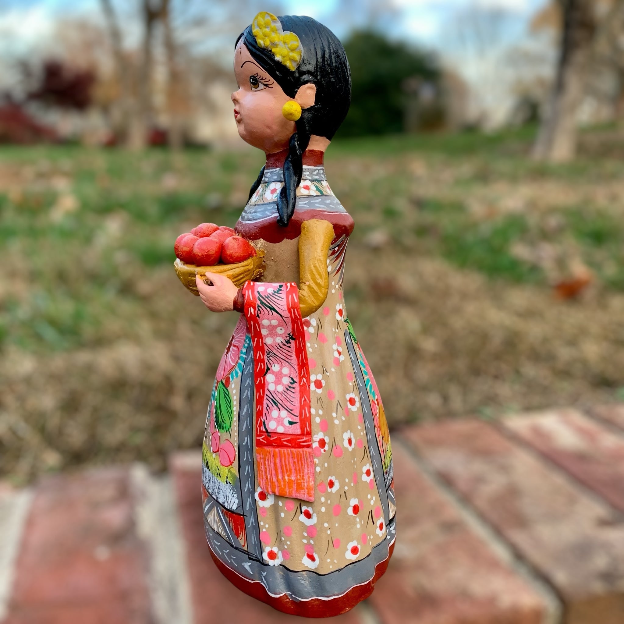 Mexican Folk Art Figurine - Hand Painted Maria Doll - nina | MexDecor