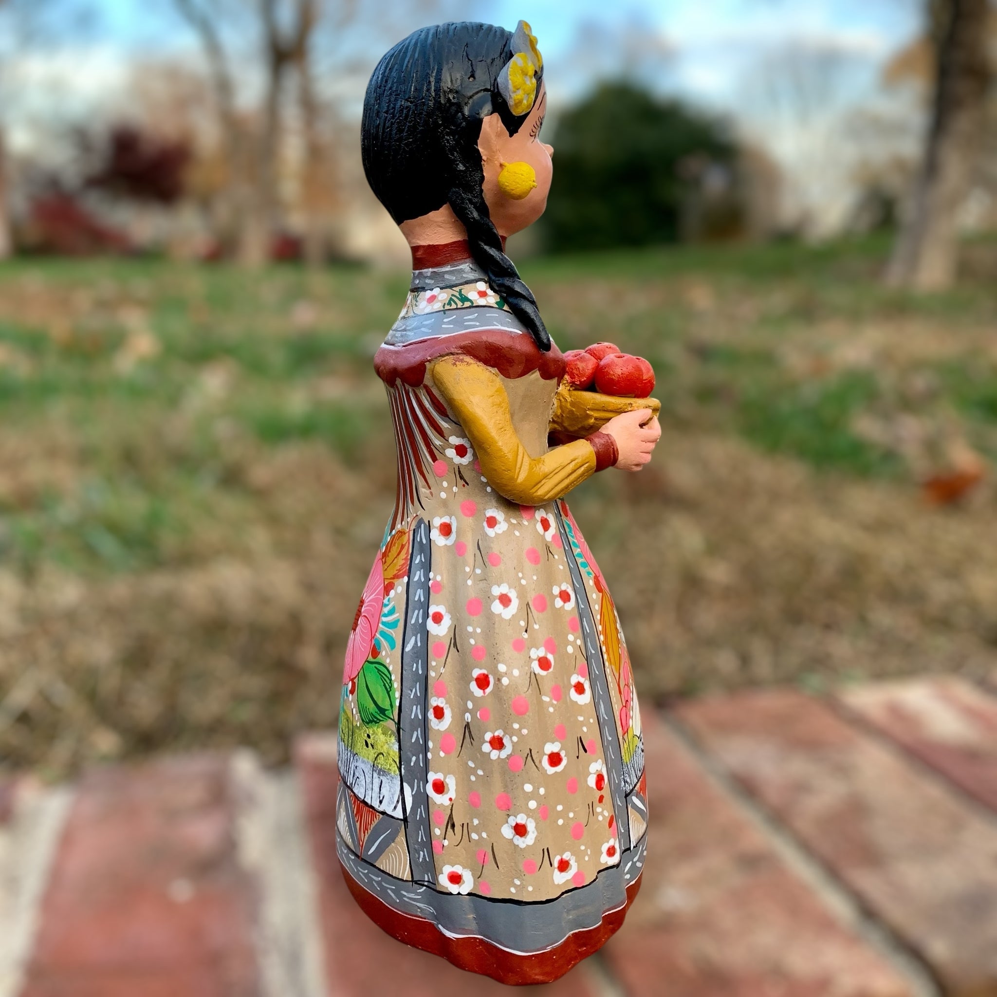 Mexican Folk Art Figurine - Hand Painted Maria Doll - nina | MexDecor