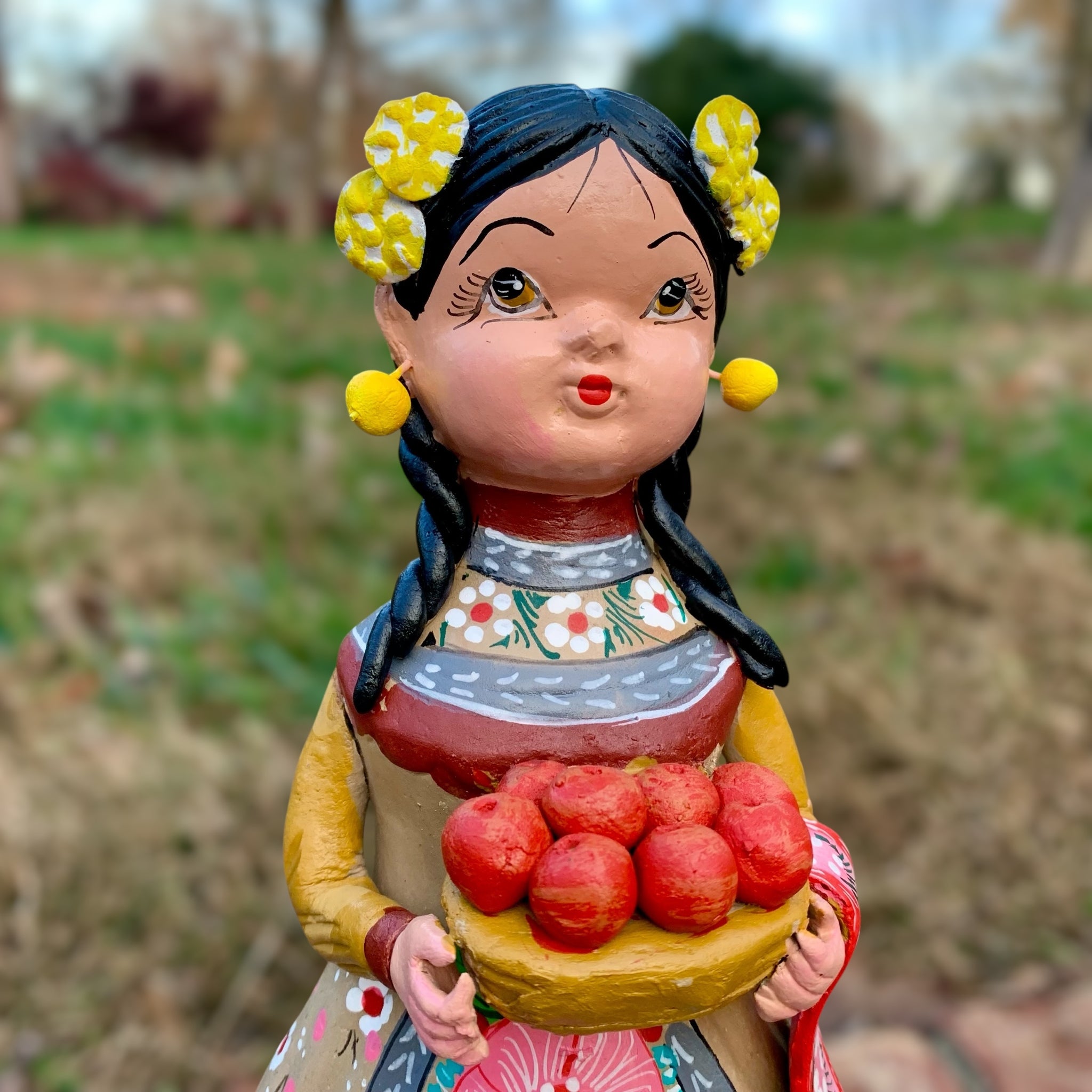 Mexican Folk Art Figurine - Hand Painted Maria Doll - nina | MexDecor