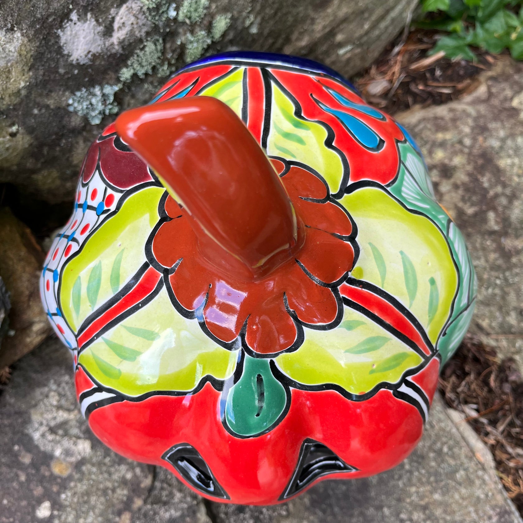 Talavera Pumpkin - Hand Painted Mexican Calabaza JOL -MexDecor