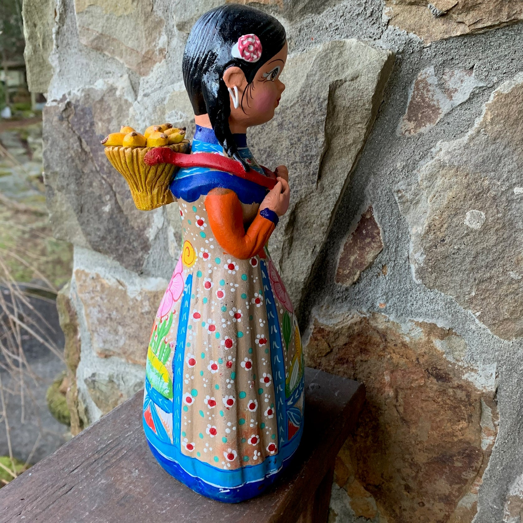 Mexican Folk Art Figurine - Hand Painted Maria Doll - nina | MexDecor