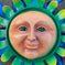 Green Tulip Sun - Handcrafted Sunface Garden Metal Art | MexDecor