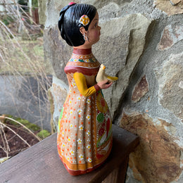 Mexican Folk Art Figurine - Hand Painted Maria Doll - nina | MexDecor