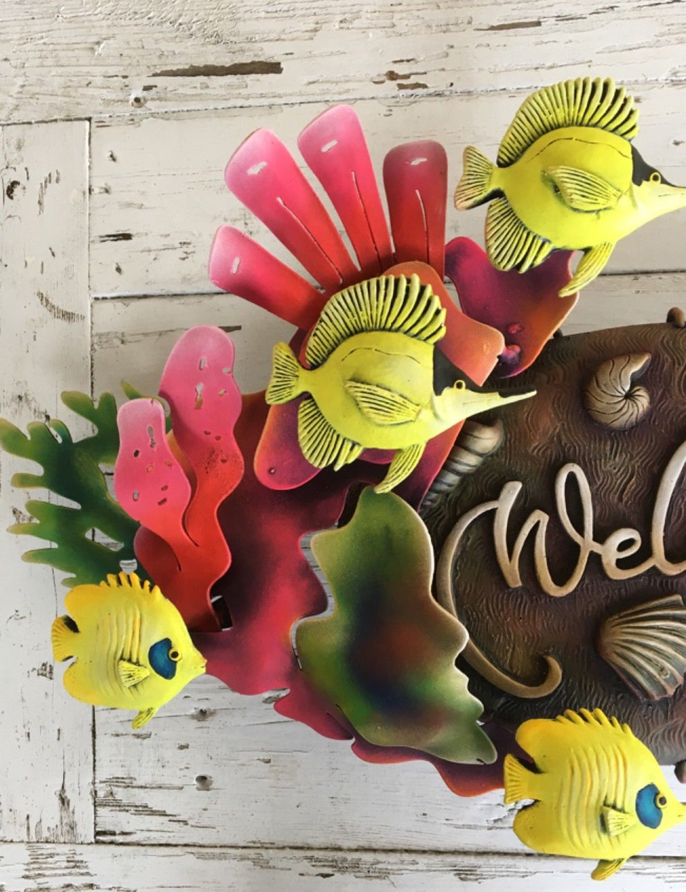 Tropical Fish Welcome Sign - Colorful Beach and Lake Decor - MexDecor