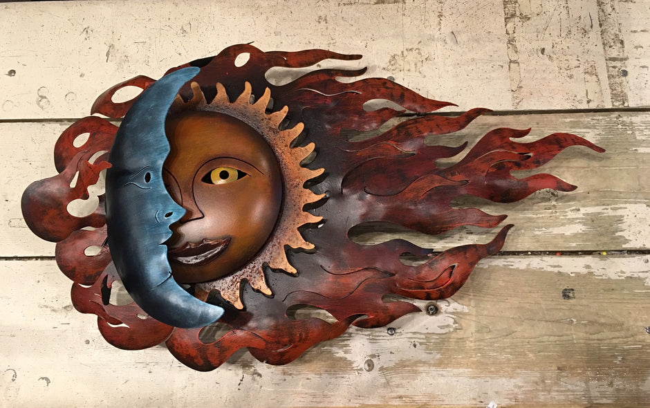 Celestial Metal Sculptures | Wall Suns, Moons and Eclipses | MexDecor ...