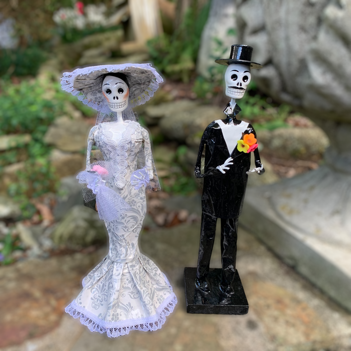 Catrina Bride and Groom - Hand Crafted Mexican Paper Mache | MexDecor